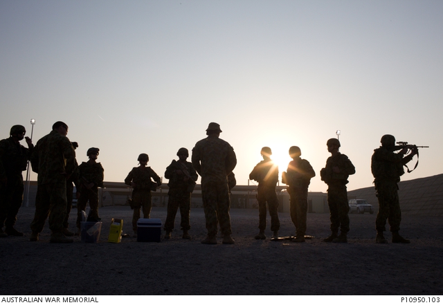 ADF personnel undertake weapons firing training at a Reception Staging ...