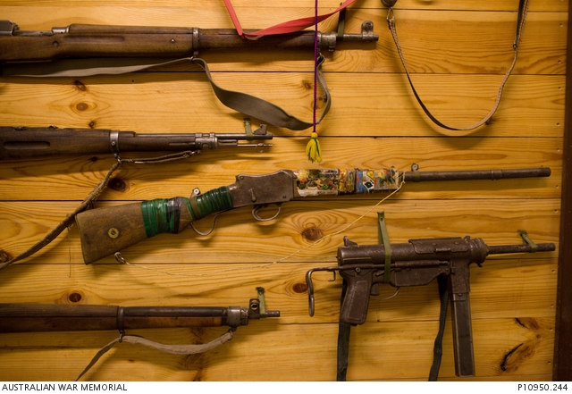 Captured Afghan insurgents' weapons on display in the Special ...