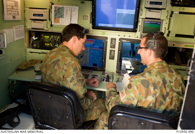 Shadow pilots inside the operating container at Tarin Kot Airfield ...