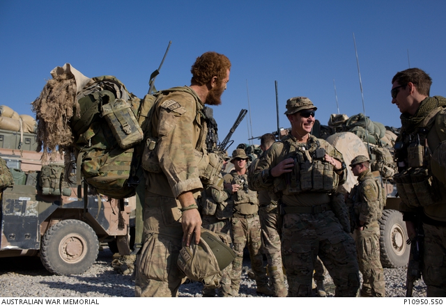 Following a mission, members of the 3rd Battalion, The Royal Australian ...