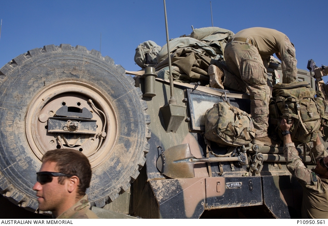 Following a mission, members of the 3rd Battalion, The Royal Australian ...