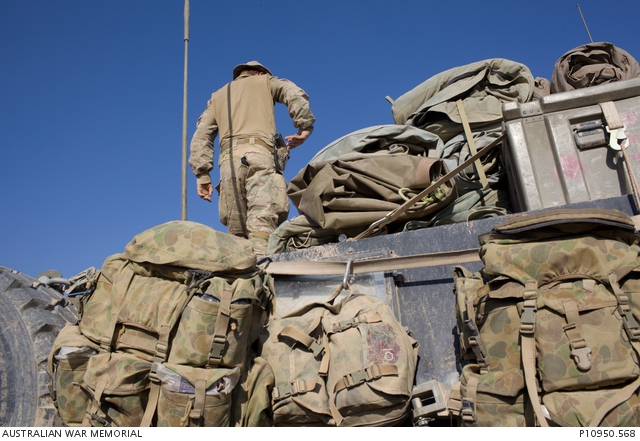 Following a mission, members of the 3rd Battalion, The Royal Australian ...