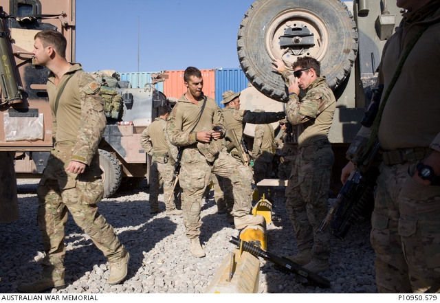 Following a mission, members of the 3rd Battalion, The Royal Australian ...