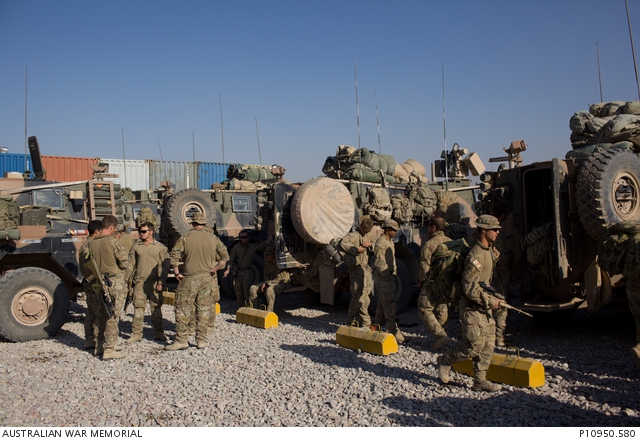 Following a mission, members of the 3rd Battalion, The Royal Australian ...