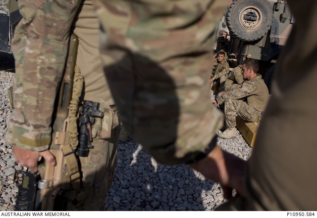 Following a mission, members of the 3rd Battalion, The Royal Australian ...