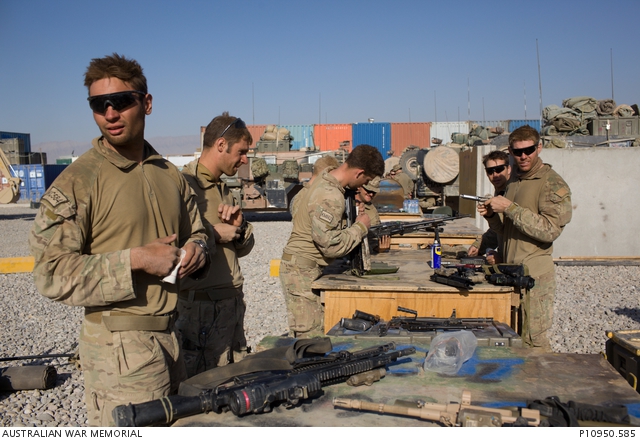 Following a mission, members of the 3rd Battalion, The Royal Australian ...