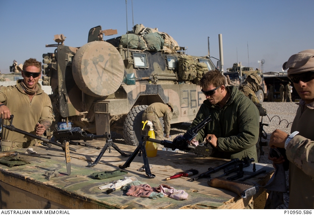 Following a mission, members of the 3rd Battalion, The Royal Australian ...