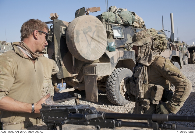 Following a mission, members of the 3rd Battalion, The Royal Australian ...