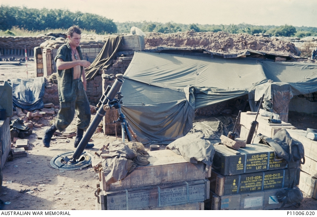 214561 Private Anthony Thomas Goodsell running into position for a fire ...