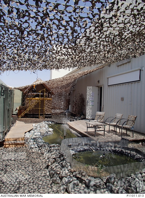 A recreation area near the aircraft hanger at Al Minhad Air Base. This ...