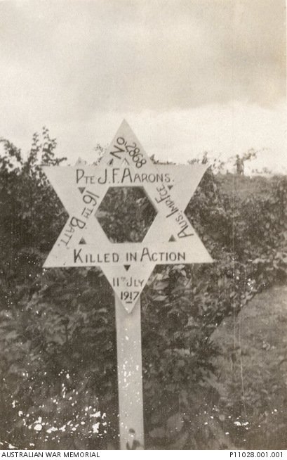 Original grave marker in the shape of a Star of David, of 2868 Private ...