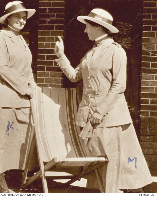 Informal portrait of Sister Catherine Temby "Kate" Uren (left) and ...