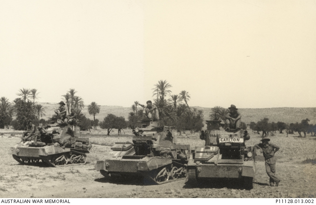 Three British supplied Vickers MkVI Light tanks manned by Australian ...