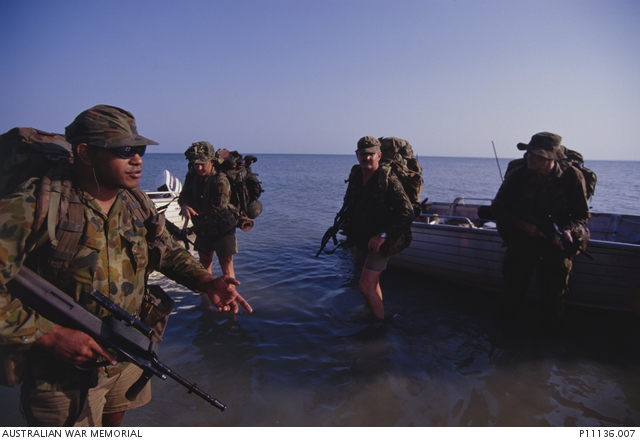 Members of the 51st Battalion Far North Queensland Regiment (FNQR) set ...
