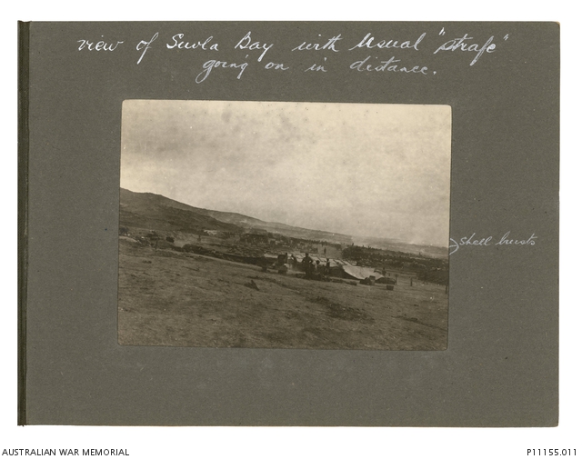 "View of Suvla Bay with usual strafe going on in distance" (Album ...