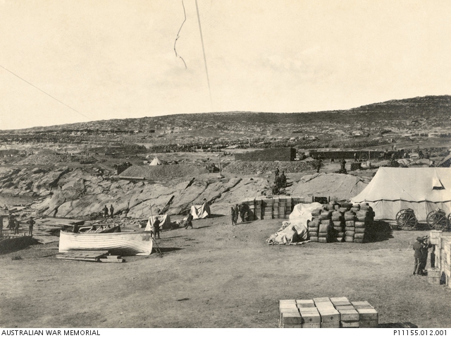 "The British Ordnance Depot at Suvla" (Original inscription). "West ...