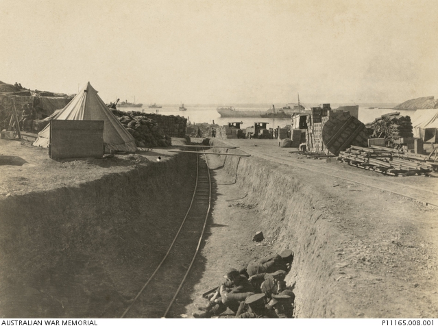 "Suvla Bay, Gallipoli. West Beach end of sunken road completed". (Album ...