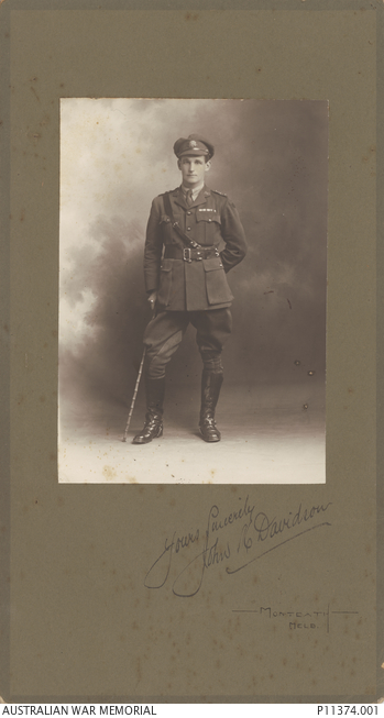 Studio portrait of Captain (Capt) John Murrison Davidson, MC ...