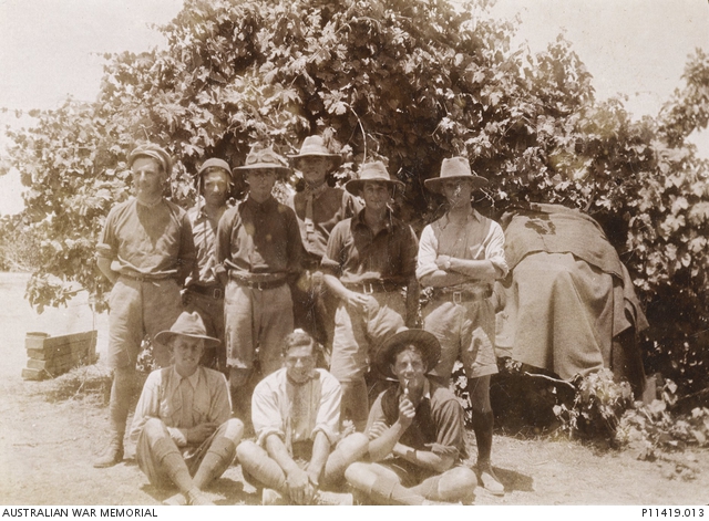 Group portrait of unidentified pilots of 67 Squadron amongst the fig ...