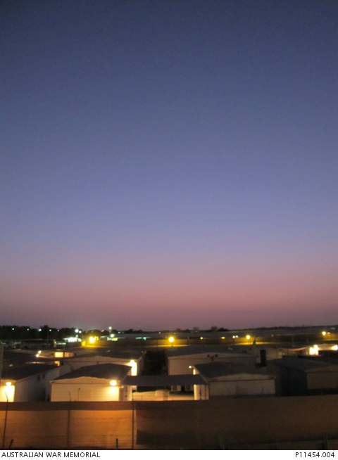 The Australian compound at Al Minhad Air Base at sunset. One of a ...