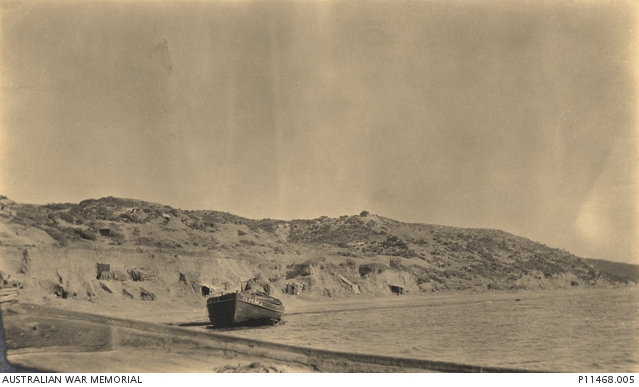 Brighton Beach, Gallipoli Peninsula, Turkey. Viewpoint from the pier ...