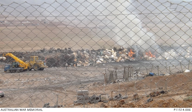 Waste landfill at the Multi-National base in Tarin Kot. Australian ...