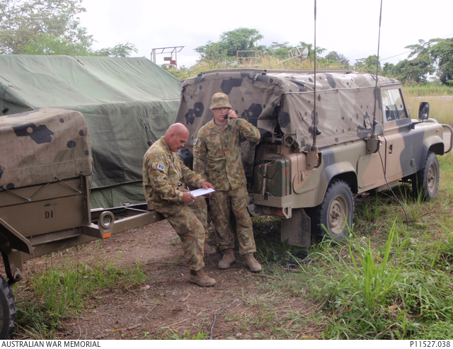 Gunner Tim Reddish (left) and Bombardier Tim Knappstein man a tactical ...