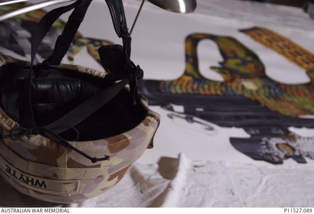 An Australian Defence Force cutaway helmet and 'Bullpup' [ART94228] in ...