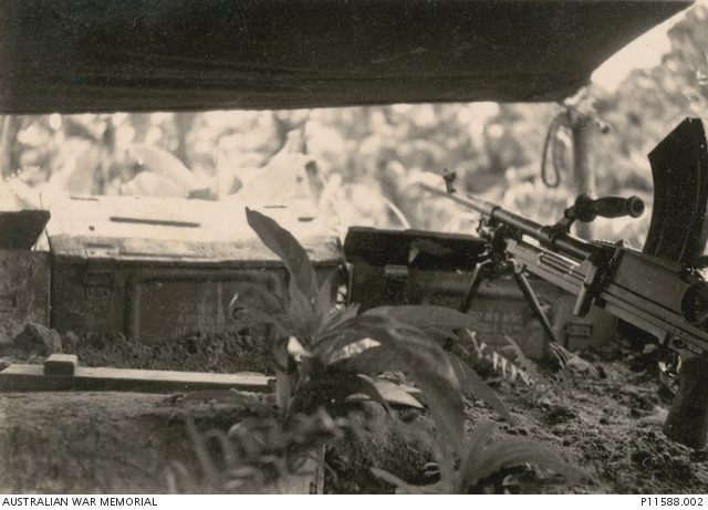 The interior of a Bren gun pit. This photograph forms part of a ...