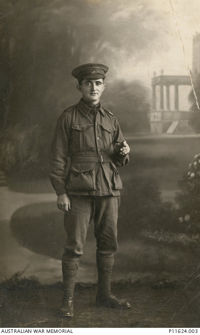 Studio portrait of 586 Private Reginald Roy Viant, B Company, 36th ...