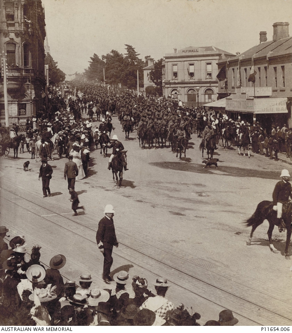 The Victorian Bushmen's contingent march through the junction at St ...