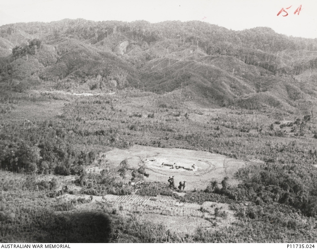 An aerial view of an unknown British Army outpost in Northern Borneo ...