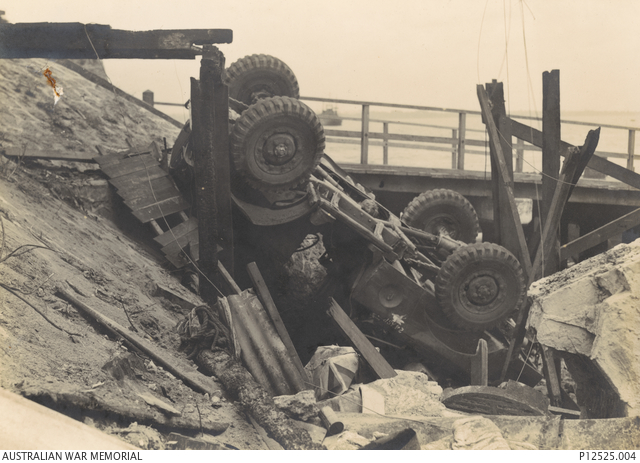Scene of a military motor vehicle accident at No. 24 Air Stores Park ...