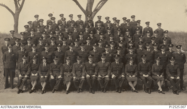Group portrait of members of a RAAF Training School. Identified are ...