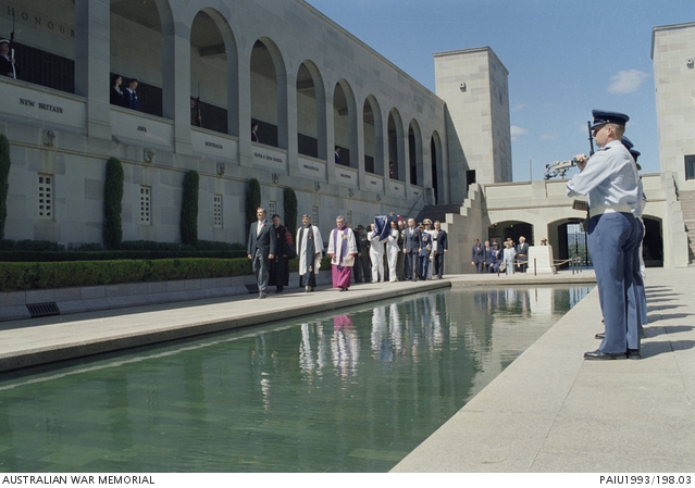 Australian War Memorial, Canberra, ACT. November 1993. Entombment of ...