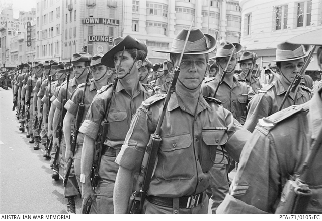 The faces of young men of the 7th Battalion the Royal Australian ...