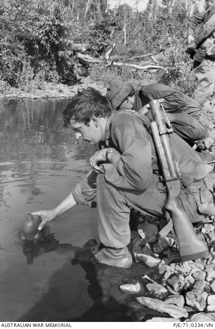 Phuoc Tuy Province, South Vietnam. April 1971. Private Peter Fyfe of ...