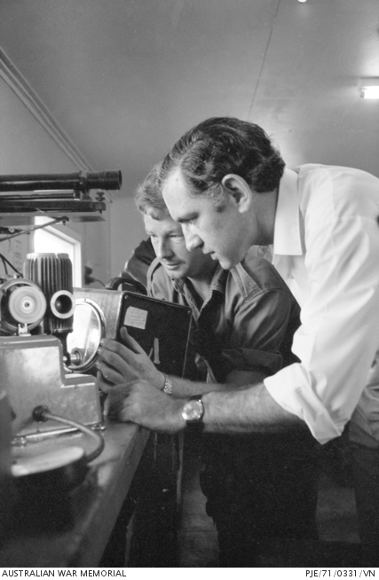 Nui Dat, South Vietnam. June 1971. Craftsman Barry Rudd of Williamstown ...