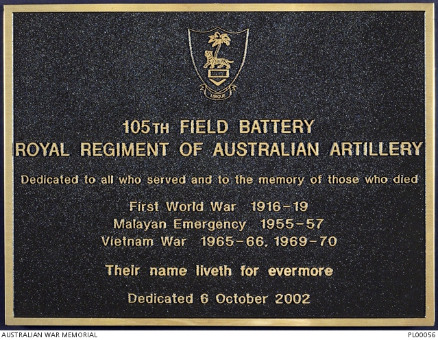 105th Field Battery Royal Regiment of Australian Artillery | Australian ...