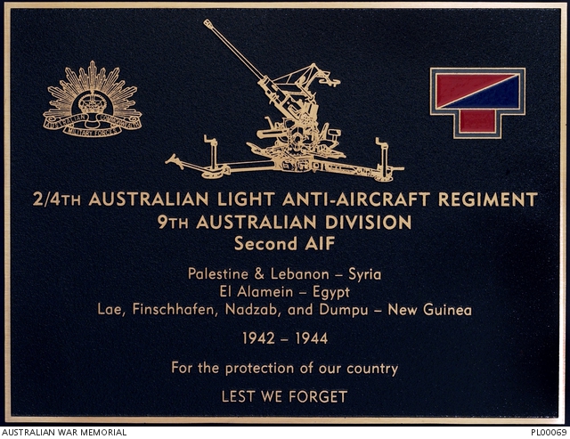 2/4th Australian Light Anti-Aircraft Regiment 9th Australian Division ...