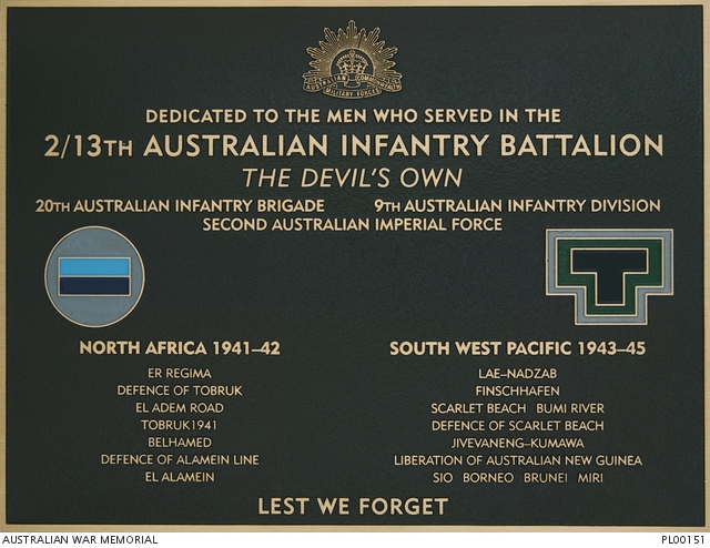 2/13th Australian Infantry Battalion | Australian War Memorial