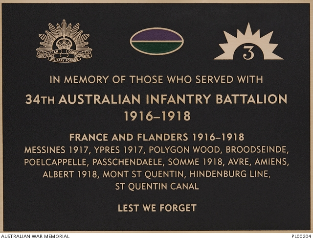34th Australian Infantry Battalion | Australian War Memorial