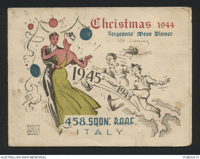 [Menu] Christmas 1944 Sergeants' Mess Dinner : 458 Squadron RAAF ...
