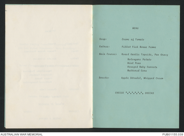 [Menu] Land Warfare Centre, 4/82 WO Course Formal Dinner | Australian ...