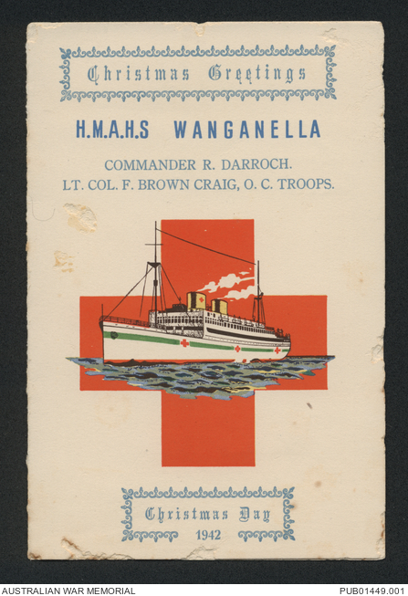 [Menu] H.M.A.H.S. Wanganella. Dinner menu | Australian War Memorial