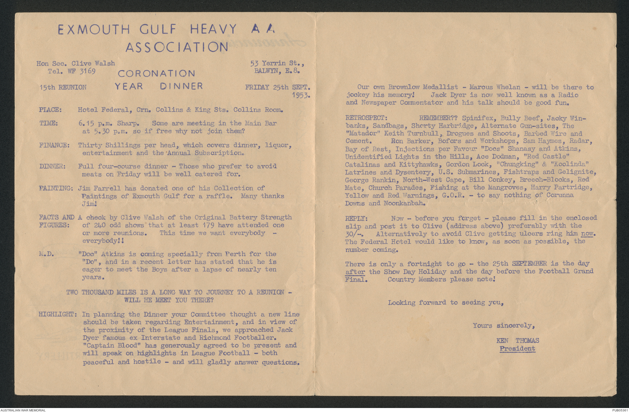 [Menu] Announcing Coronation Year Dinner | Australian War Memorial