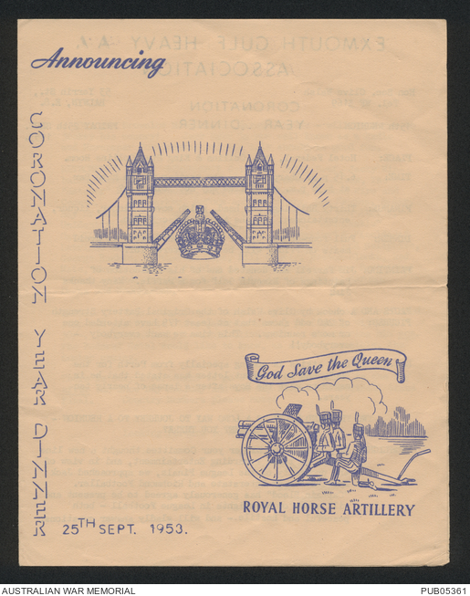 [Menu] Announcing Coronation Year Dinner | Australian War Memorial
