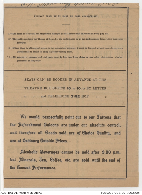 Item 1: Elephant & Castle Theatre | Australian War Memorial