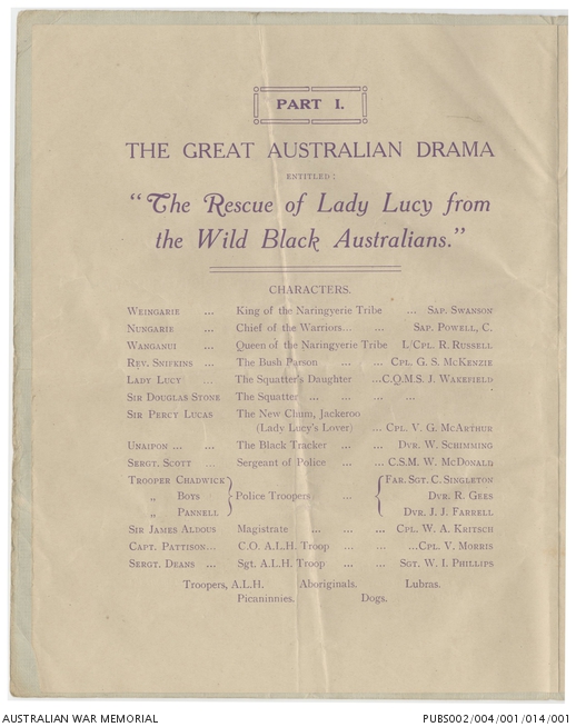 [Concert program] Item 1: AETD [Australian Engineers Training Depot ...