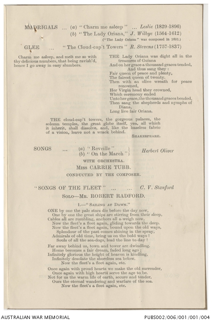 Item 4: A grand miscellaneous concert will commence at 2.15pm, Saturday ...